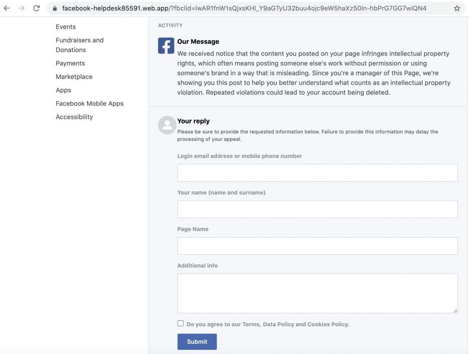 Huge increase in phishing attacks on Facebook Pages, act now